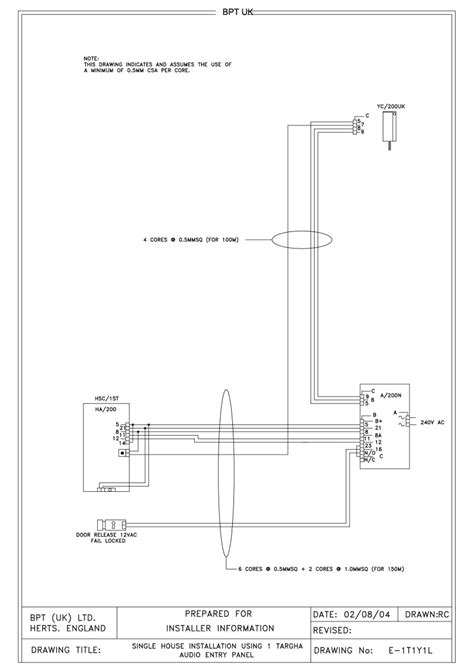 Targha Bpt Intercom Wiring Diagram Wiring Diagram