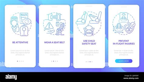 Flight Safety Procedures Blue Gradient Onboarding Mobile App Screen Stock Vector Image And Art Alamy