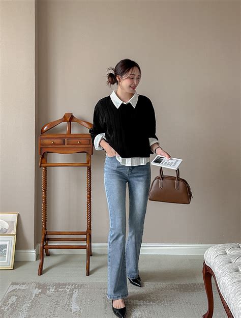 빅사이즈 이블렛 엔비오 길이별 부츠컷 데님팬츠 제이스타일