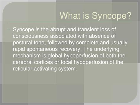 Ppt Syncope Powerpoint Presentation Free Download Id3090523