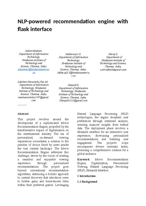 Nlp Final Updated 1 Nlp Powered Recommendation Engine With Flask