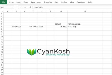 How To Do Factorial In Excel Using The Fact Function With Example