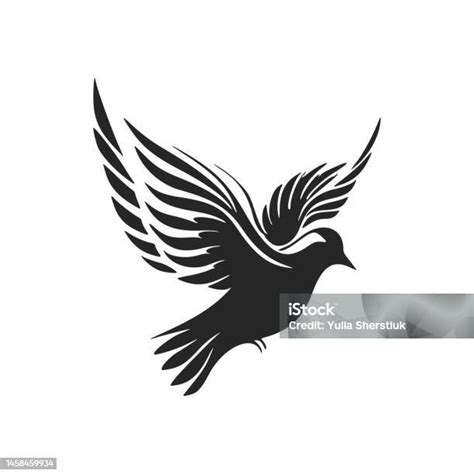 유니버설 흑백 비둘기 로고 다양한 산업 분야에 이상적입니다 광고에 대한 스톡 벡터 아트 및 기타 이미지 광고 단일 이미지