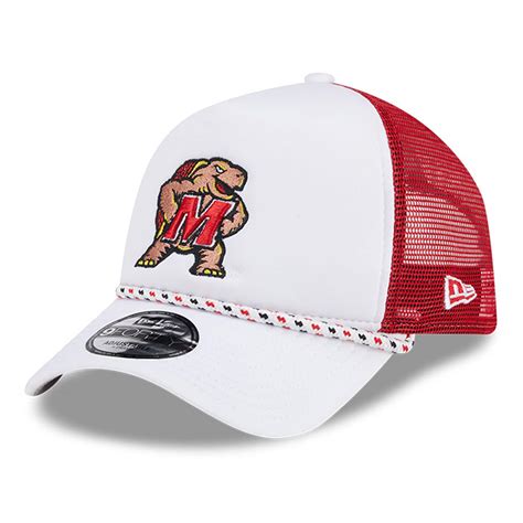 Mens New Era Whitered Maryland Terrapins Court Sport Foam A Frame