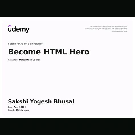 Sakshi Bhusal On Linkedin Udemy Htmlhero Webdevelopment