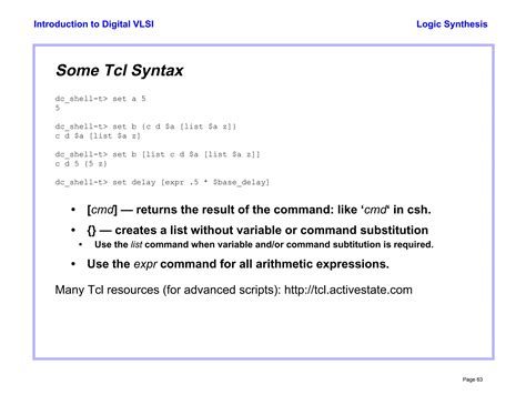 Basic Synthesis Flow And Commands Logic Synthesis Pdf