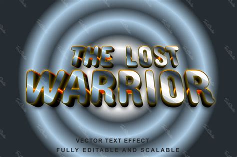 The Lost Warrior 3d Font Style Effect Premium Vector File