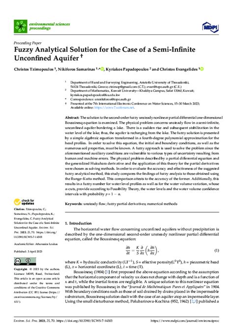 Pdf Fuzzy Analytical Solution For The Case Of A Semi Infinite