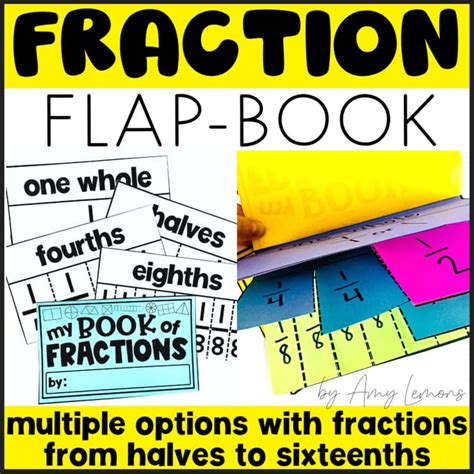Printable Fraction Book Visual Models Unit Fractions Equivalent Practice