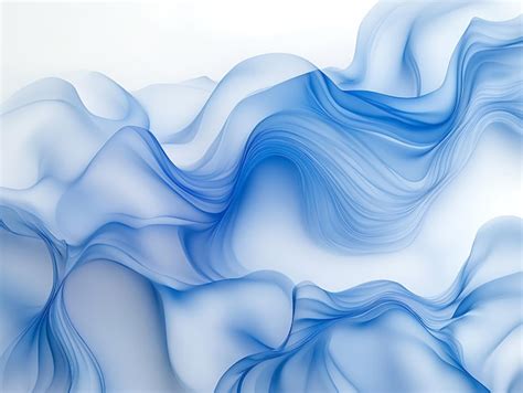 Abstract Fluid Blue Wave Design With Soft Gradients And Smooth Curves Creating A Calm Minimalist