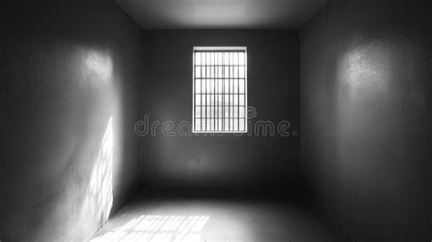 Harsh Sunlight Casting Stark Shadows Across Bare Prison Cell Highlighting Isolation Through