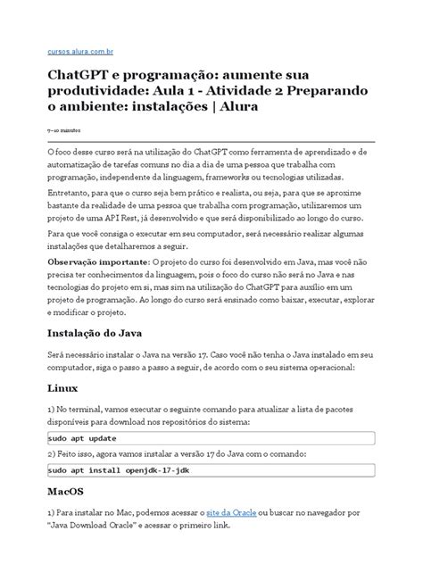 Chatgpt E Programação Aumente Sua Produtividade Aula 1 Atividade 2 Preparando O Ambiente