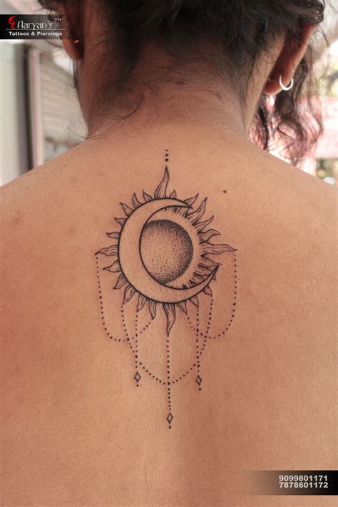 Awesome Sun Moon Combination Tattoo Design And Tattoo By Aaryan Tattooist Tattoo Style Lines