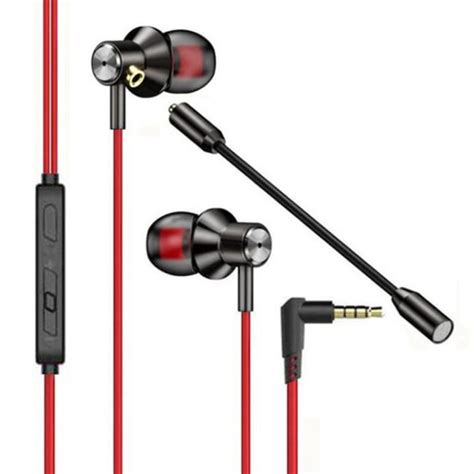 Jual Gaming Headset Earphones With Wire Speaker Control Hifi Sound Quality Hitam Merah Kota