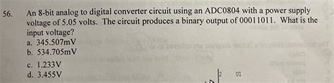[solved] 56 an 8 bit analog to digital converter circuit using an
