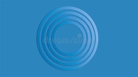 Four Blue Concentric Circles Structure Rotating With Delay Seamless Motion Stock Footage