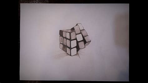 How To Draw A Realistic Cube Still Life Drawing Rubik S Cube Drawing Still Life Drawing