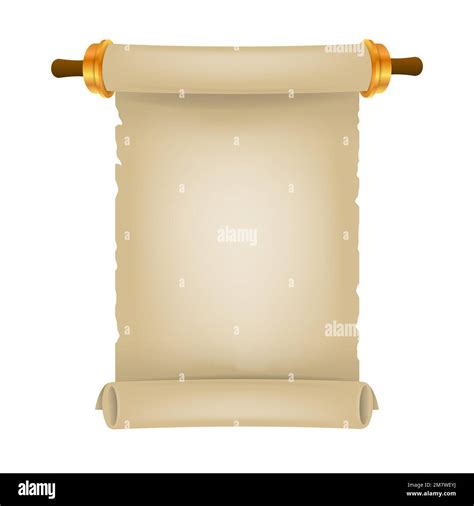 Old Scroll With Place For Text Parchment Realistic Vintage Blank