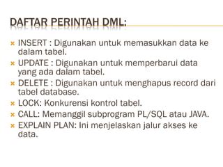 Materi Penjelasan Tentang SQL DDL Dan DML PDF