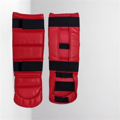 Shin Guard Red Colour Foot Protector Karate Taekwondo Shin Pad