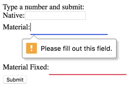 natively uses for validation html5 spec · issue 9381 · mui material