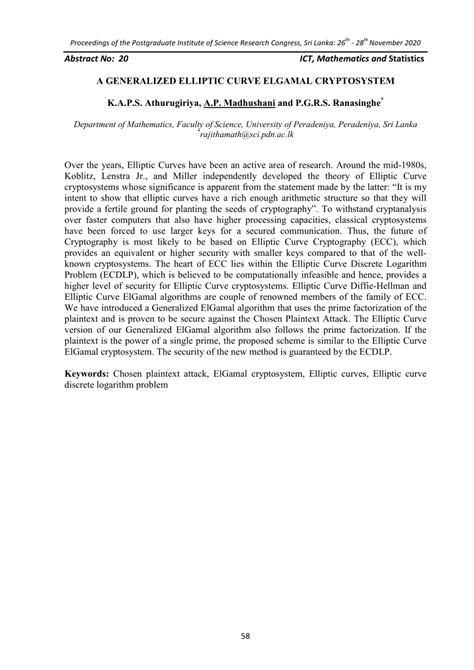 Pdf A Generalized Elliptic Curve Elgamal Cryptosystem Pdf A Generalized Elliptic Curve Elgamal Cryptosystem