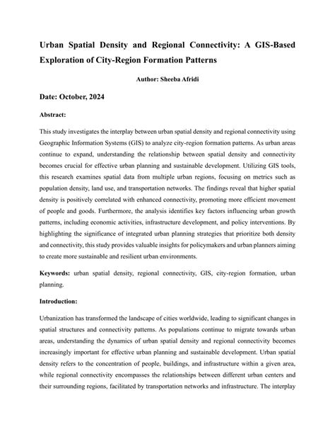 Pdf Urban Spatial Density And Regional Connectivity A Gis Based Exploration Of City Region