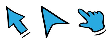 hand drawn pointer cursor icons in doodle style 10981754 vector art at vecteezy