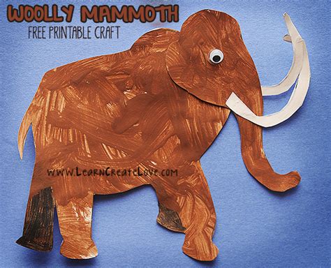 Woolly Mammoth Printable Craft