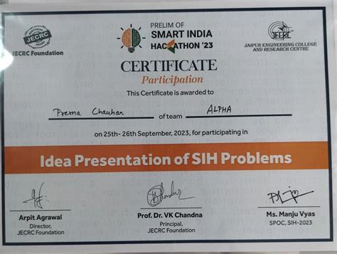 Prerna Chauhan On Linkedin The Smart India Hackathon Sih Is