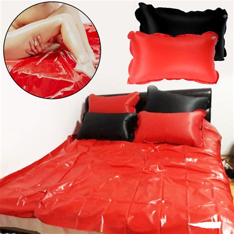 Bed Sheet King Size Mattress Fitted Waterproof Couple Love Sex Inflatable Pillow Ebay
