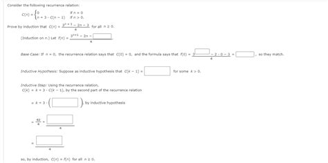 Solved Consider The Following Recurrence Relation
