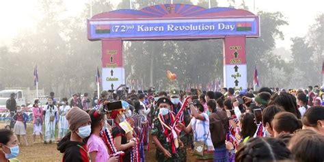 ၇၆ ကြိမ်မြောက် ကရင့်တော်လှန်ရေးနေ့ အခမ်းအနားကို Aa တပ်ဖွဲ့ဝင်များတက်ရောက်