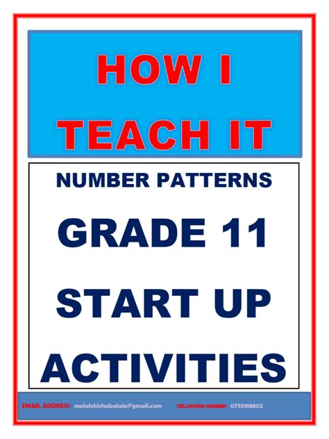 Grade 11 Number Patterns Guide Pdf Numbers Sequence