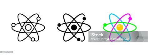원자 모델 아이콘입니다 과학과 물리학의 상징입니다 분자 구조 화학과 에너지 벡터 그림 전자 궤도와 핵 상형문자 과학 연구 및 양자 역학 개념 0명에 대한 스톡 벡터 아트 및