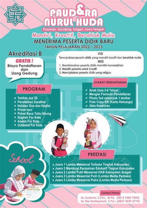 Brosur Ppdb Ra Nurul Huda 2022 2023 Ponpes Nurul Huda Sragen