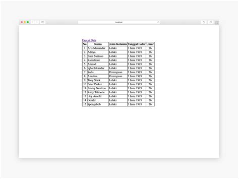 Export File Excel Dengan Codeigniter