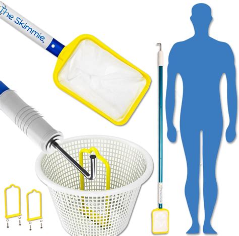 The Skimmie Small Pool Skimmer Net With 3 Section Pole