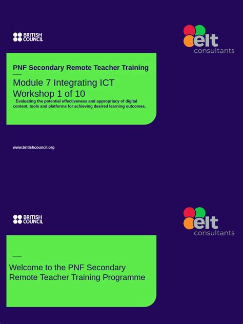Ptpre Workshopmodule 7 Integrating Ictworkshop 1 Of 10 Pdf