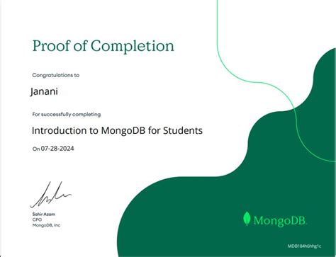 Janani Baskar On Linkedin Professionaldevelopment Mongodb Continuouslearning Databasemanagement