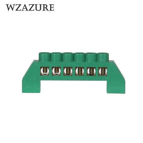 Natural Screw Blue Brass Earth Terminal 10ways With Plastic Holder Push In Block Ground Wire