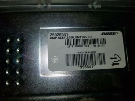 07 08 09 Cadillac Srx Radio Audio Bose Amp Amplifier 25926541 Oem Midwest Parts Locator