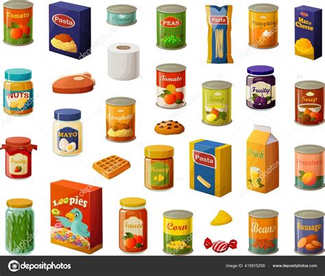 Ilustración Vectorial Varios Supermercados Aislados Sobre Fondo Blanco