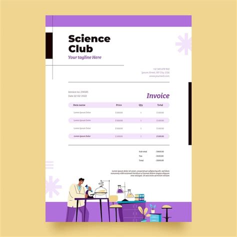 Free Vector Scientific Research Invoice Template