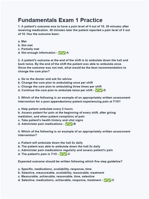 Fundamentals Exam 1 Practice Pdf Physical Examination Nursing