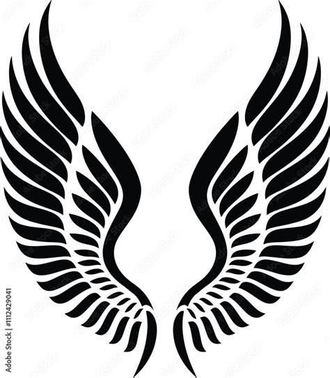 Wing Symbols Wings Icons Set Of Black Wings Icons Bird Wings Angel Wings Elements Wings