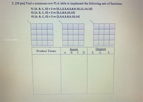 Solved 2 10 Pts Find A Minimum Row Pla Table To Implement