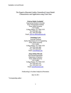 Fillable Online Ceprofs Civil Tamu Negative Binomial Lindley Generalized Linear Model Form Fax