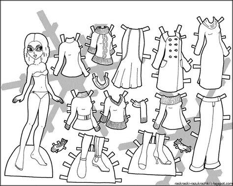 Одевалки Для Девочек Раскраска