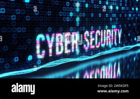 3d Animation Of Cyber Security Colorful Text Word Flicker Light Animation Loop With Digital